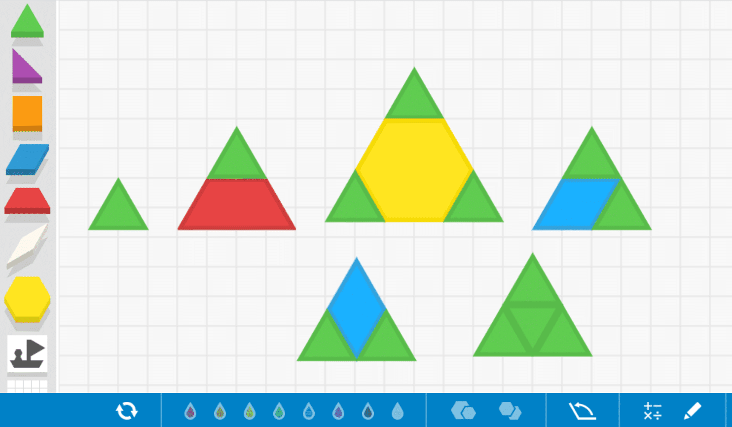Pattern blocks online - Aprendemos junto al mar